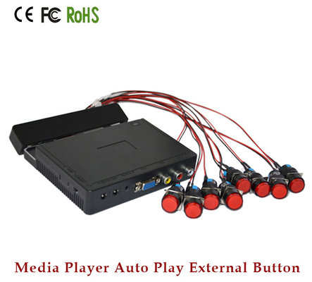 Supermarket Push Button Control Full HD LCD Advertising Media Player With Screen Display