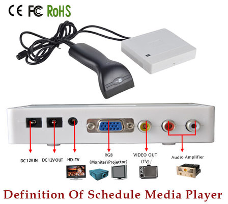 Remote Control HD Digital Signage Media Player With Barcode Reader