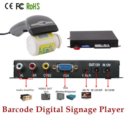 Metal Shell Barcode Reader Digital Signage Box With Multi - Language