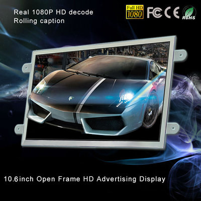 1366 x 768 Open Frame Digital Lcd Advertising Player H.264 12V / 1.0A