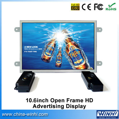 1366 x 768 Open Frame Digital Lcd Advertising Player H.264 12V / 1.0A
