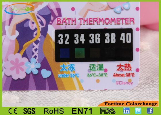 Cartoon Waterproof PVC Water Temperature Thermometer Card For Babybath