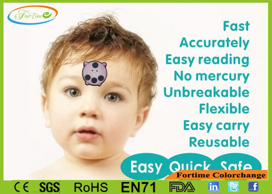 Custom Made Pink Heat Sensitive Fever Stickers Eco Friendly Non - toxic