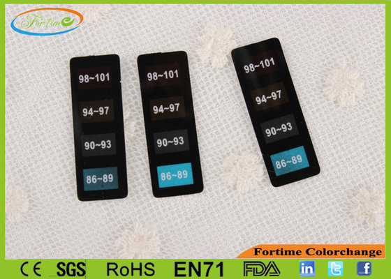 Eco Friendly Adhesive Thermometer Sticker From 86~101℉ , FDA  Approved