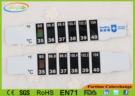 Thermochromic Self Adhesive Thermometer Strip , Liquid Crystal Heat Sensitive Stickers
