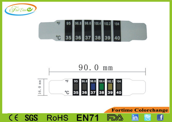 Safety Baby Care Forehead Thermometer Strip , Household Liquid Crystal Fever Stickers