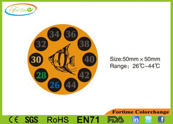 PET Aquarium Thermometer Sticker , Round Fish Tank Thermometers