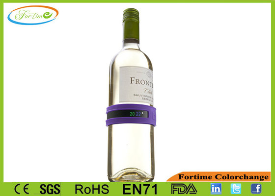 Any Size Bottle Purple Wine Thermometer PET Material Flexible Band Fits