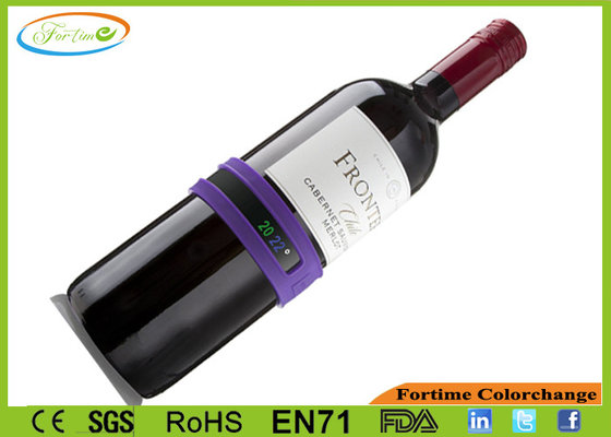 Any Size Bottle Purple Wine Thermometer PET Material Flexible Band Fits