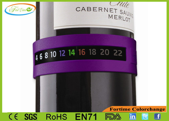 Any Size Bottle Purple Wine Thermometer PET Material Flexible Band Fits