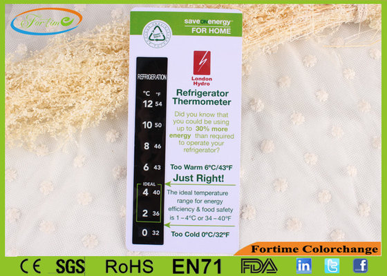 Eco-friendly PVC Refrigerator Thermometer Card , Reusable Freezer Thermometer Card
