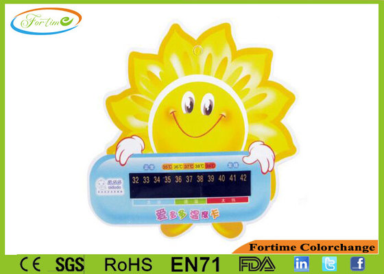 Handheld Card Water Thermometer For Baby Bath , Lovely Sunflower Style