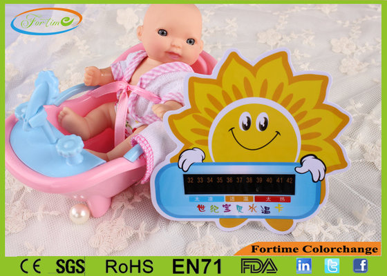 Handheld Card Water Thermometer For Baby Bath , Lovely Sunflower Style