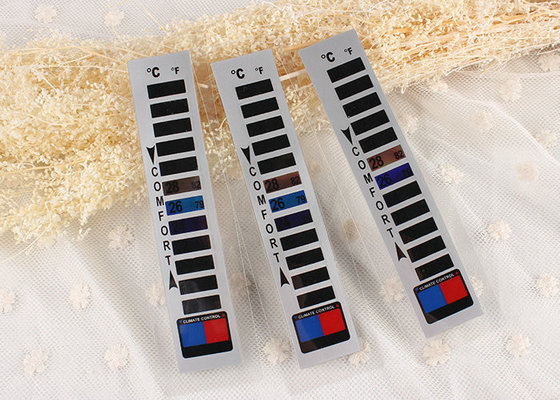 Offset Print Liquid Crystal Thermometer / LCD Clothes Thermometer Strips 16℃ ~ 38℃