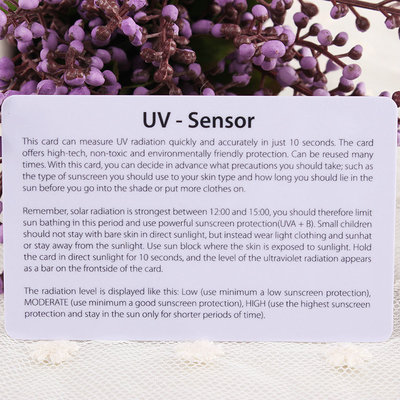 Eco-friendly Reusable Coated Paper UV Test Card , Color Changing Card for Skin Care