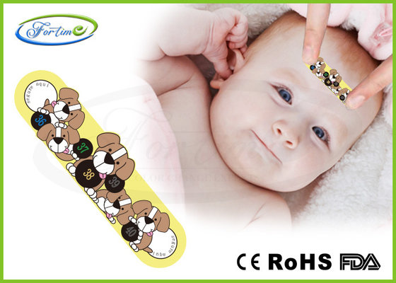 Cute Cartoon LCD Forehead Thermometer Sticker with Back Adhesive High Accuracy