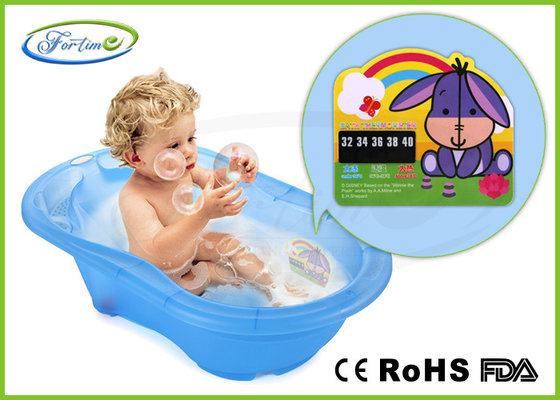 Cartoon LCD Baby Bath Tub Thermometer Card , Flexible PET Bath Water Temperature Strips