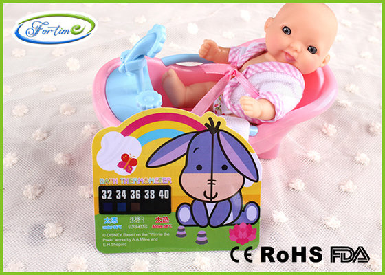 Cartoon LCD Baby Bath Tub Thermometer Card , Flexible PET Bath Water Temperature Strips