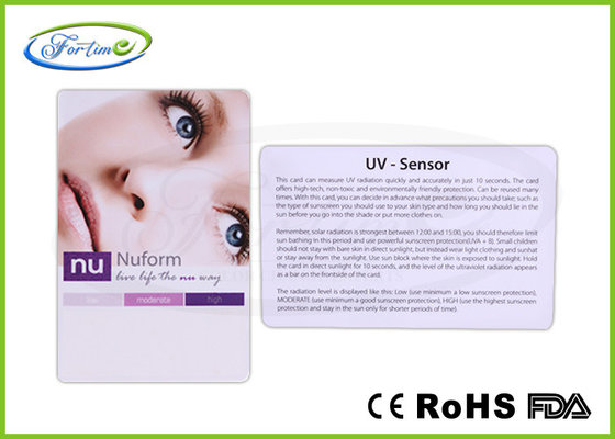 Hot Summer Necessary Color Changing UV Test Card , PP Sun Meter Cards with Offset Printing