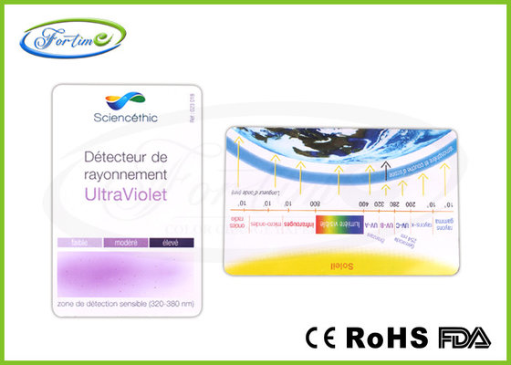 Photochromic UV Indicator Card Plastic Color Change UV Testing Card For Promotion Gift