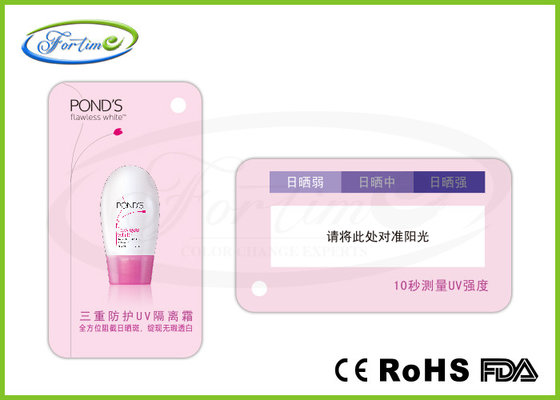 OEM Car Promotion PVC Plastic UV Test Card , Color Changing PVC Sun Meter Cards