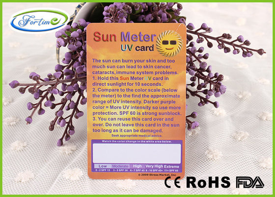 UV Sensitive Color Change UV Test Card ,  Summer UV Ray Intensity Test Card for Sunscreen