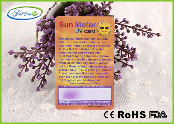 UV Sensitive Color Change UV Test Card ,  Summer UV Ray Intensity Test Card for Sunscreen