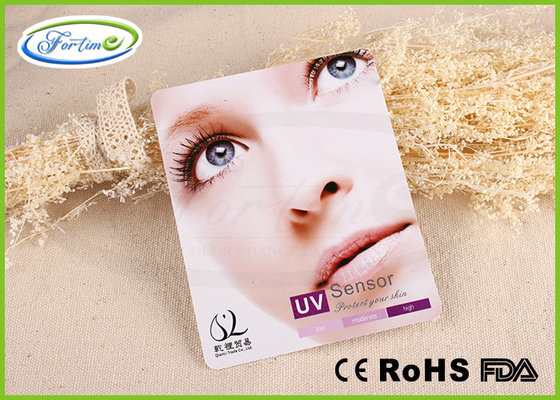 Summer Skin Care Color Changing UV Testing Sensor Card for Check UV Radiation Intensity
