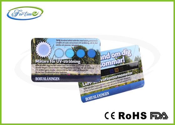 Skin Care Color Changing UV Test Card / Plastic UV Indicator cards with Custom Printing