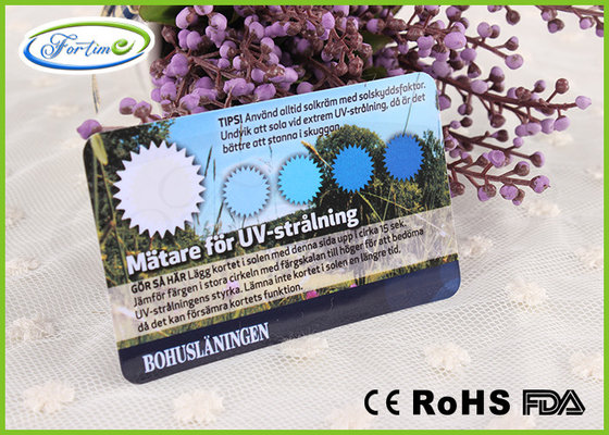 Skin Care Color Changing UV Test Card / Plastic UV Indicator cards with Custom Printing