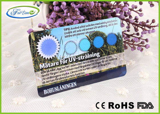 Skin Care Color Changing UV Test Card / Plastic UV Indicator cards with Custom Printing