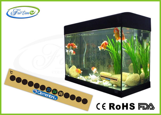 LCD Adhesive Color Changing Fish Tank Thermometer Strip 10 - 34℃ High Accuracy