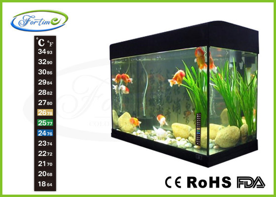 Color Changing Aquarium Thermometer Sticker , PET Fish Tank Liquid Crystal Thermometer