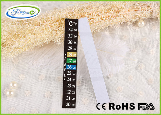 Color Changing Liquid Crystal Aquarium Thermometer Strip with Back Adhesive Sticker