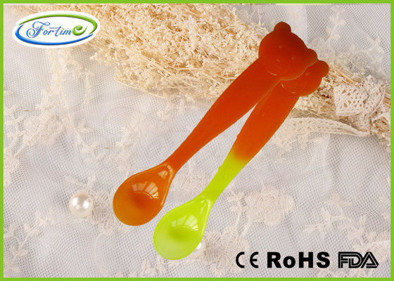 Anti-scald PP Plastic BPA Free Heat Color Changing Spoons for Baby Feeding