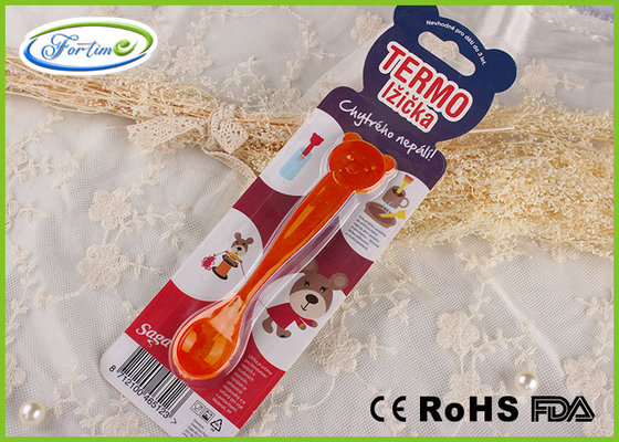 Anti-scald PP Plastic BPA Free Heat Color Changing Spoons for Baby Feeding
