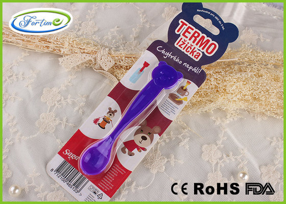 Blue Mommy Care PP Heat Sensitive Color Chang Spoon Anti-scald Baby Feeding Spoons