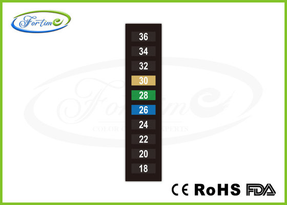 Safe PET Liquid Crystal Thermometer Strip Color Changing 18 - 36 ℃ for Bath Water Labels