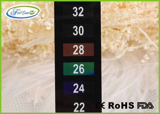Safe PET Liquid Crystal Thermometer Strip Color Changing 18 - 36 ℃ for Bath Water Labels