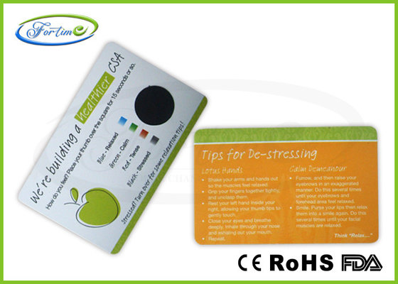 Customized Shape and Printing Plastic Stress Test Card / Mood Cards For Promotional gift