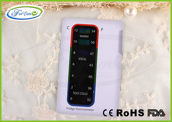 OEM LCD Refrigerator Thermometer Sticker , Coated Paper Fridge Freezer Thermometer Card