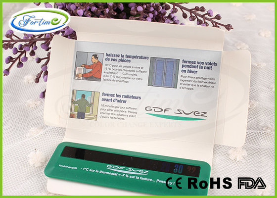 Custom Liquid Crystal Display Room Thermometer Card For Daily Use / Medical Promotion