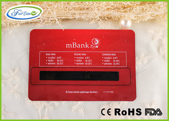 PVC Wine Thermometer Card Wine Serving Temperature Guide 4 ~ 24 ℃ High Precision