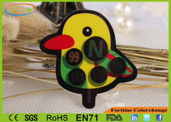 Reusable Cartoon Bird Fever Stickers For Little Baby , Temperature Sensor Sticker