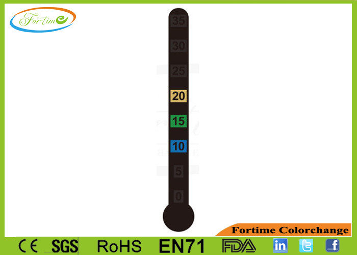 OEM High Accuracy LCD Thermometer Stick - On Temperature Strip Adhesive Backing 0 ～ 35 ℃