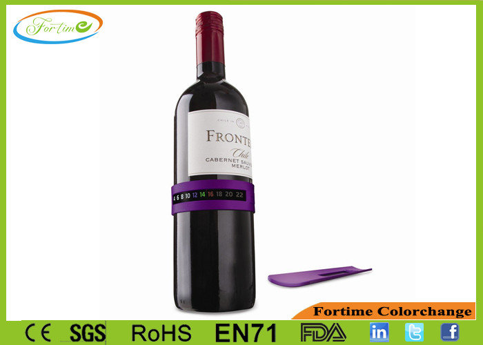Any Size Bottle Purple Wine Thermometer PET Material Flexible Band Fits