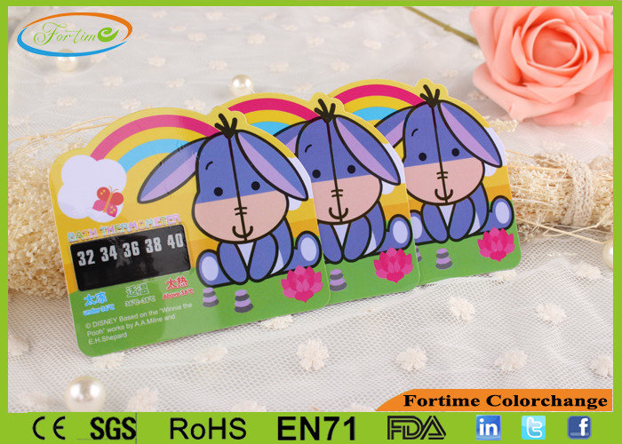 Liquid Crystal Color Change Baby Bath Water Thermometer Card Customized