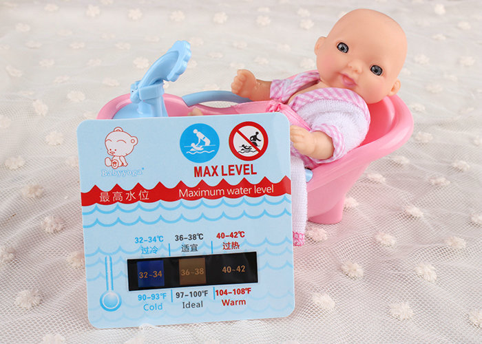 Decorative Digital Baby Bath Thermometer , PVC / PP Liquid Crystal Thermometer Strips