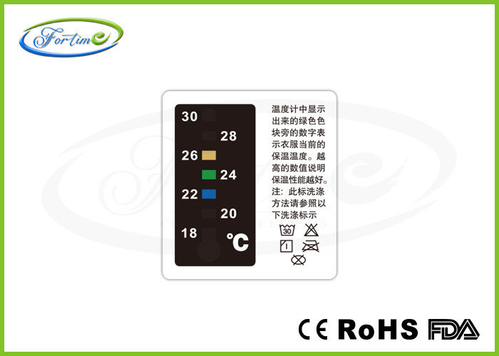 Reusable Heat Sensitive Garment Liquid Crystal Thermometer for Warmth Care 18 ~ 30 ℃