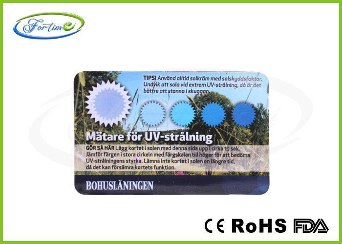 Skin Care Color Changing UV Test Card / Plastic UV Indicator cards with Custom Printing